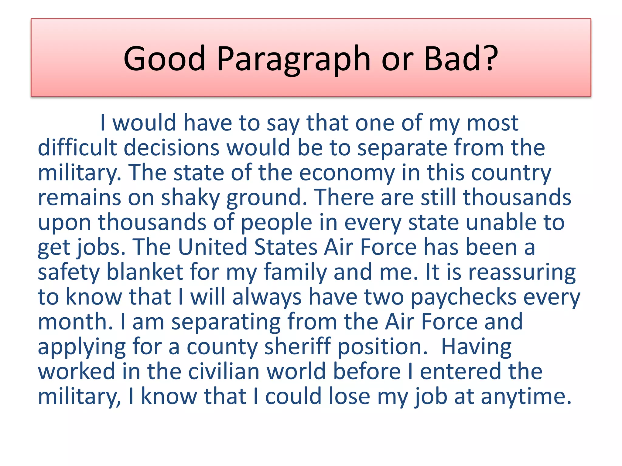 The paragraph eng 121 | PPTX