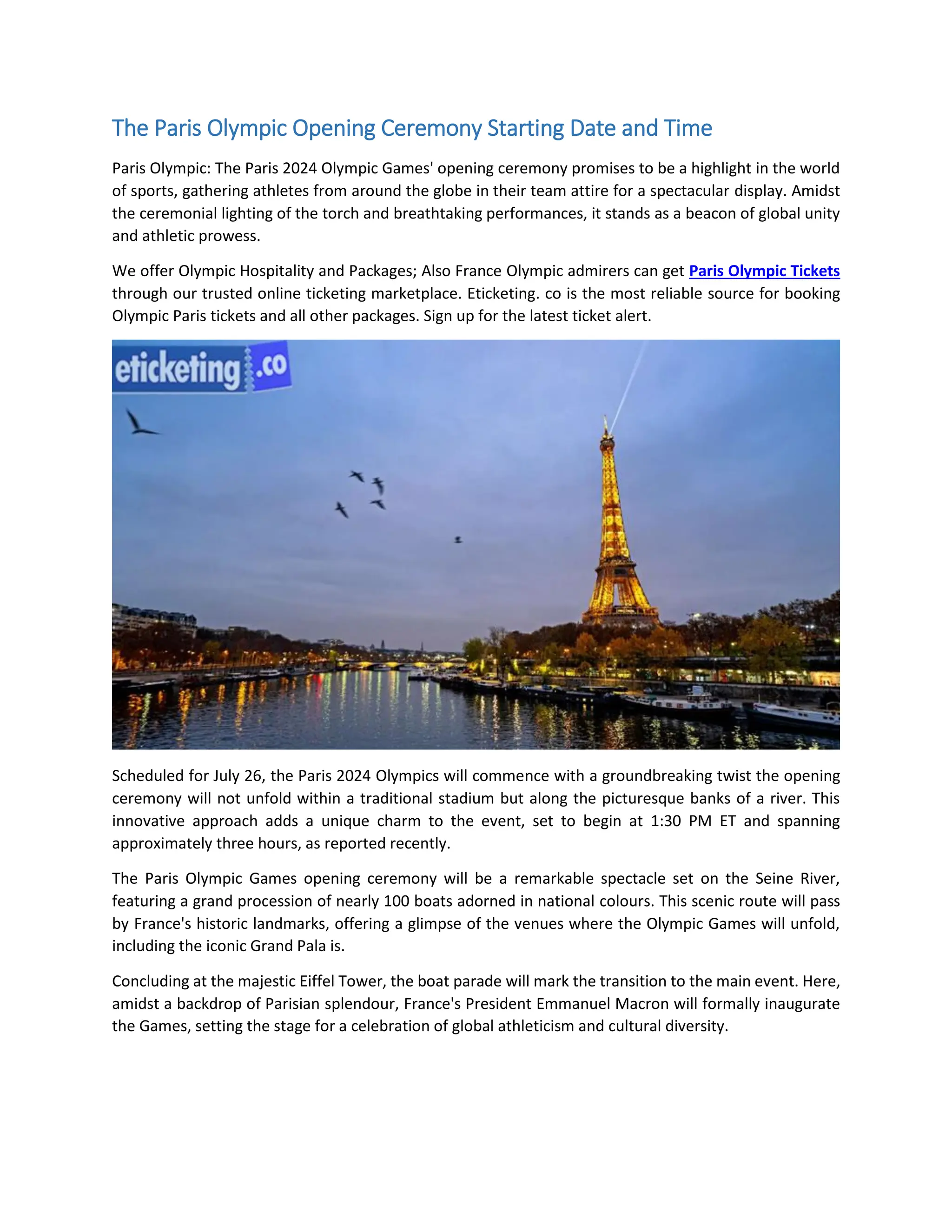 The Paris Olympic Opening Ceremony Starting Date and Time.pdf