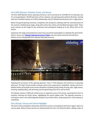 The Paris Olympic Opening Ceremony Starting Date and Time.pdf