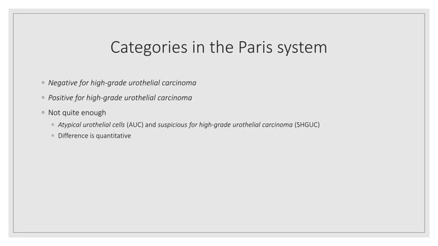 The Paris System for Reporting Urinary Cytology | PPTX | Cancer ...