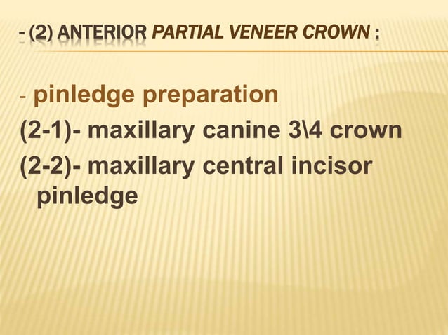 The partial veneer crown , inlay and onlay.pptx | Dental Health ...