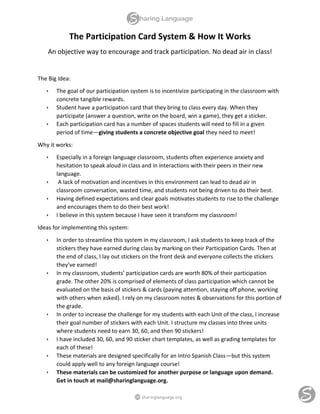 The participation card system (it really works!) | PDF