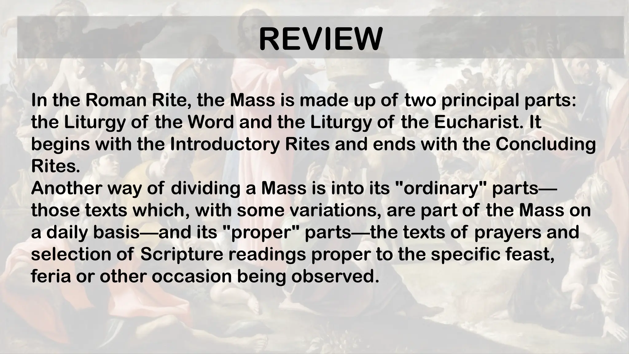 The Parts / Order of A Holy Mass .pptx