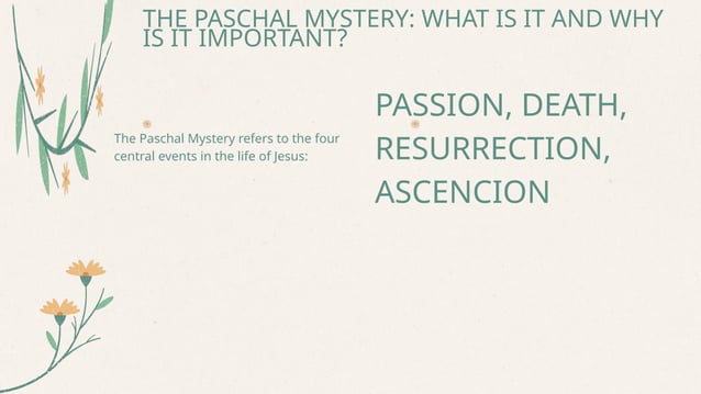 THE PASCHAL MYSTERY OF JESUS HERE ON EARTH AND HIS MYSTICAL | PPT