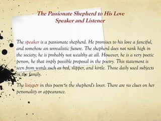 The passionate shepherd to his love | PPT | Dogs | Pets