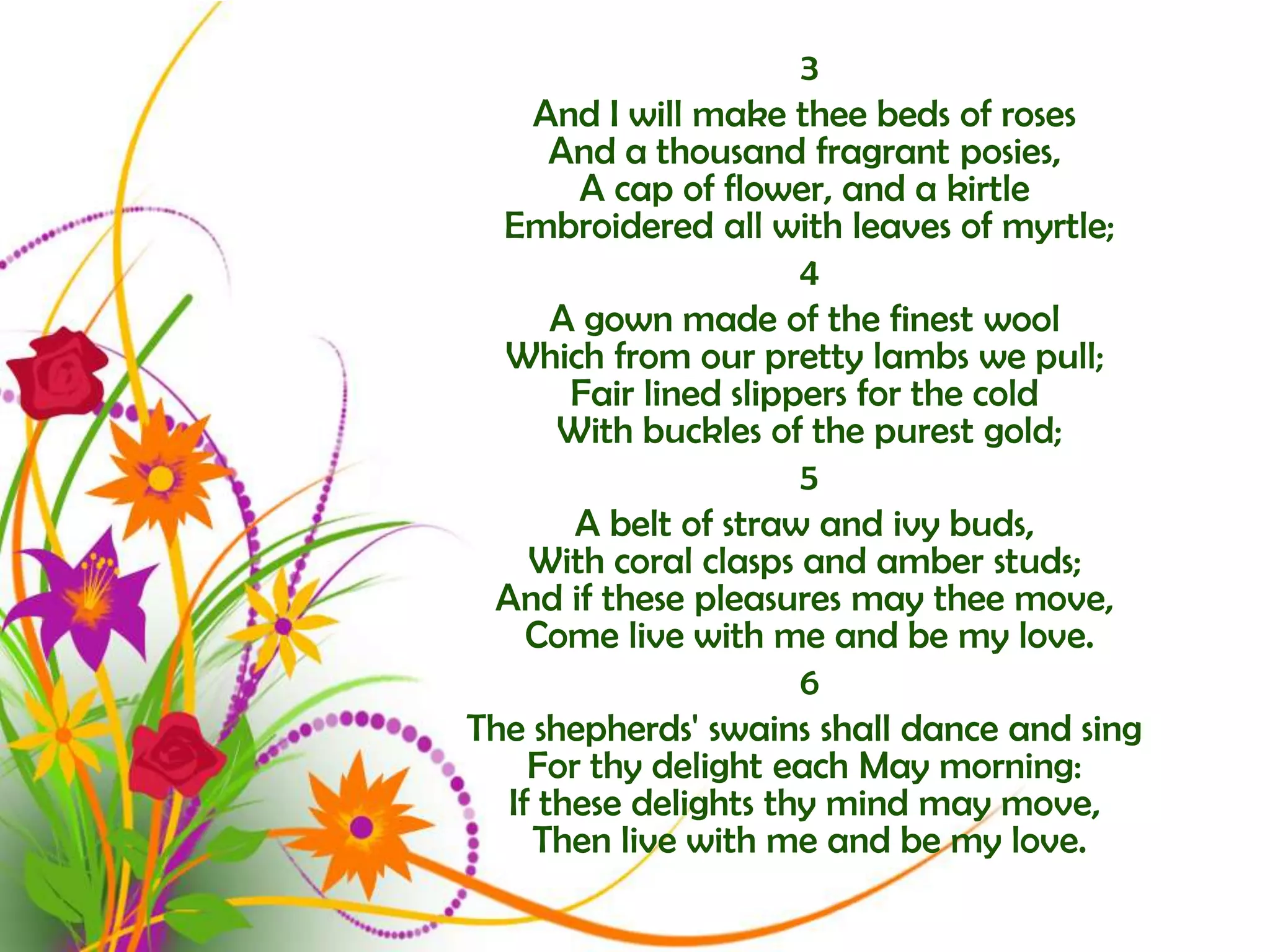 The passionate shepherd to his love | PPTX