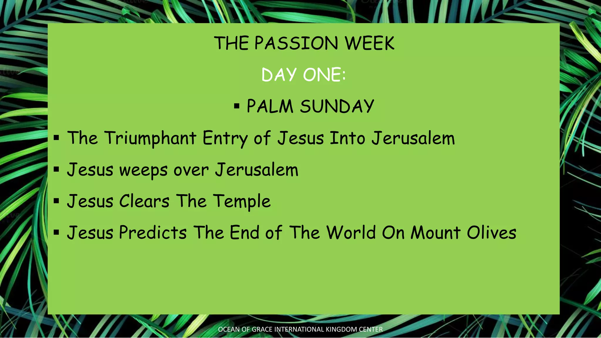 The Passion Week of Jesus | PDF
