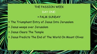The Passion Week of Jesus | PDF