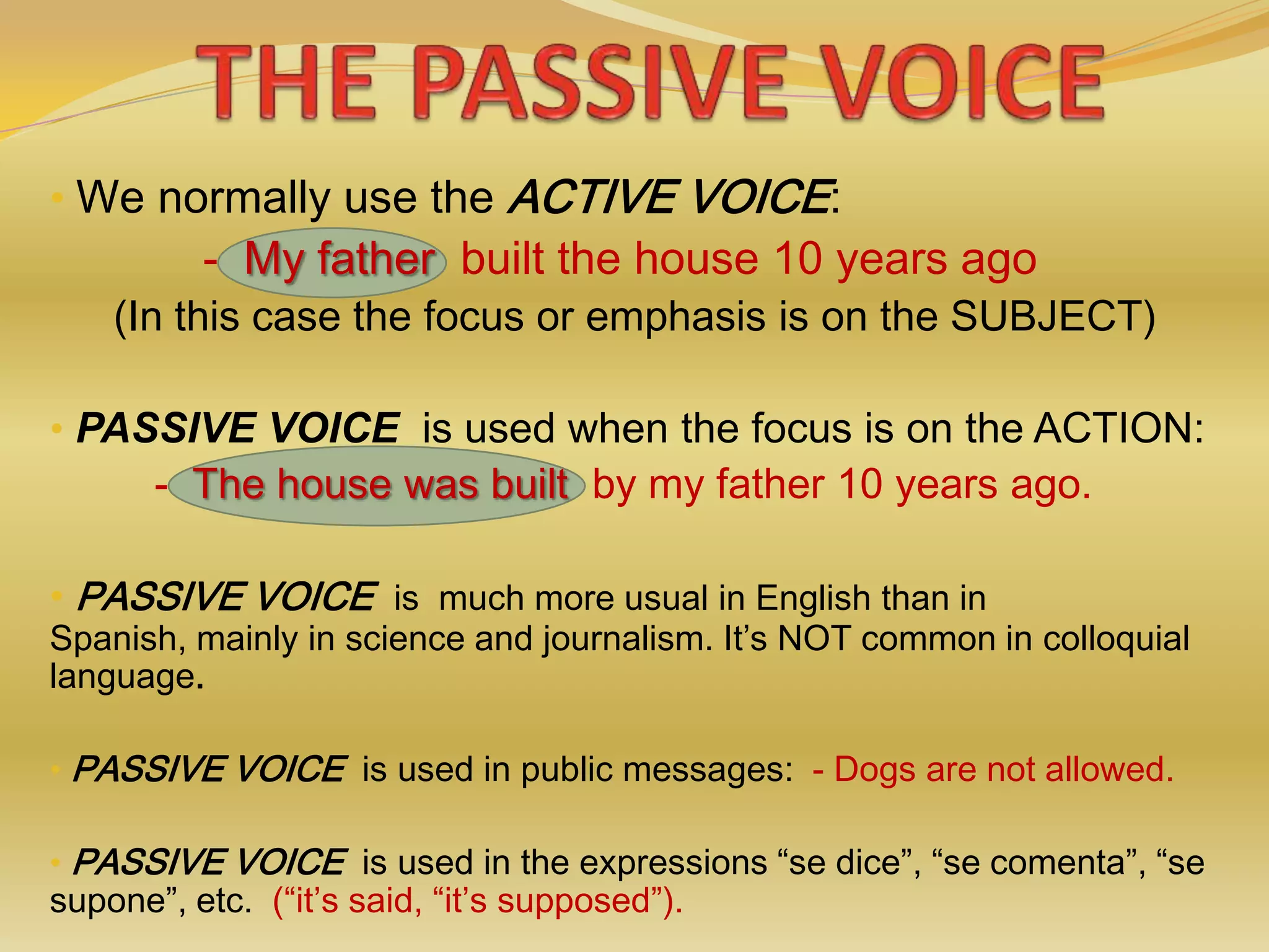 The passive voice | PPSX