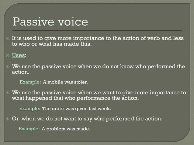 The passive voice | PPTX