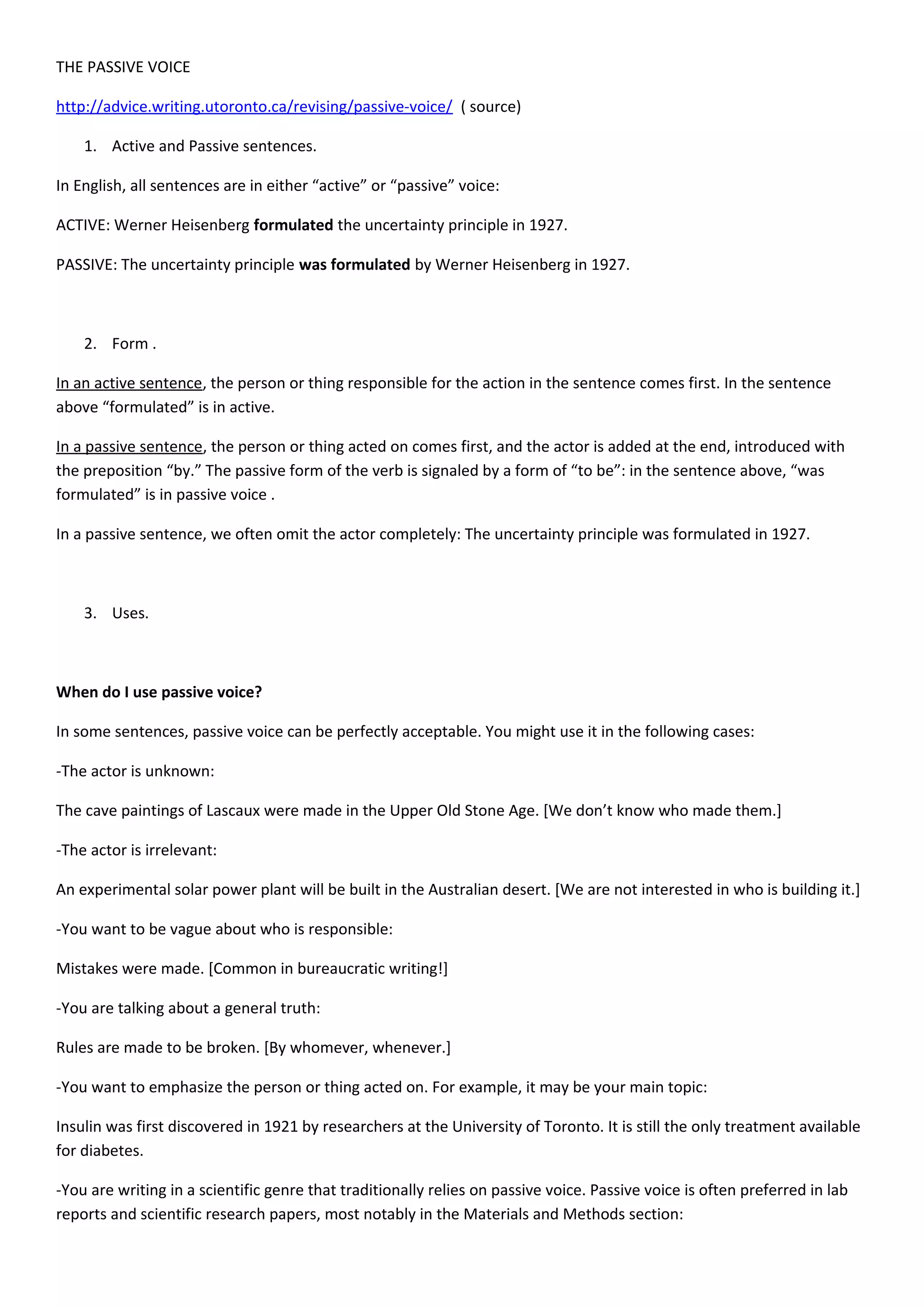 The passive voice | DOC