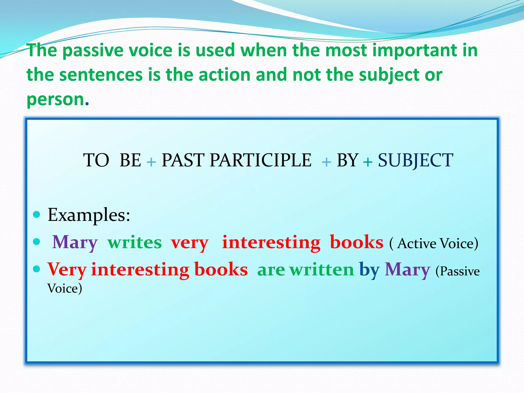 The passive voice 2 | PPTX