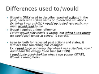 The past narrative tenses habitual and specific events | PPTX