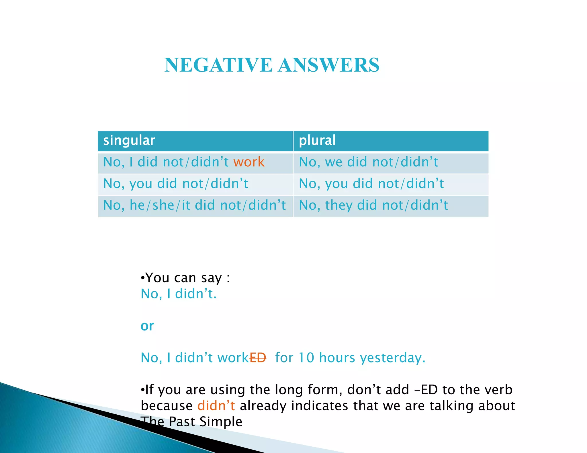 The past simple tense | PPTX