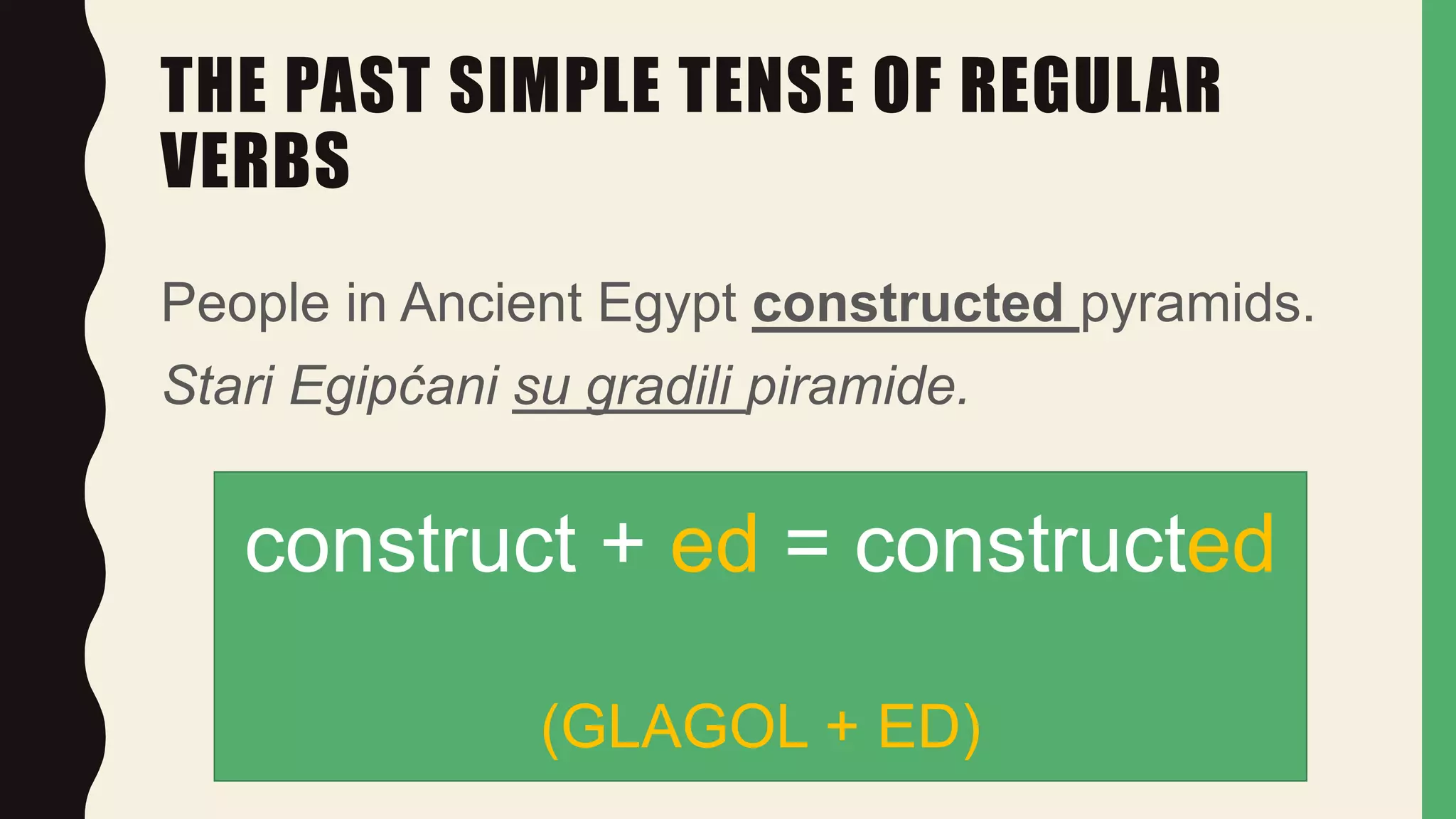 The past simple tense of regular verbs | PPT