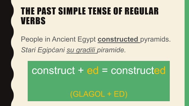 The past simple tense of regular verbs | PPT
