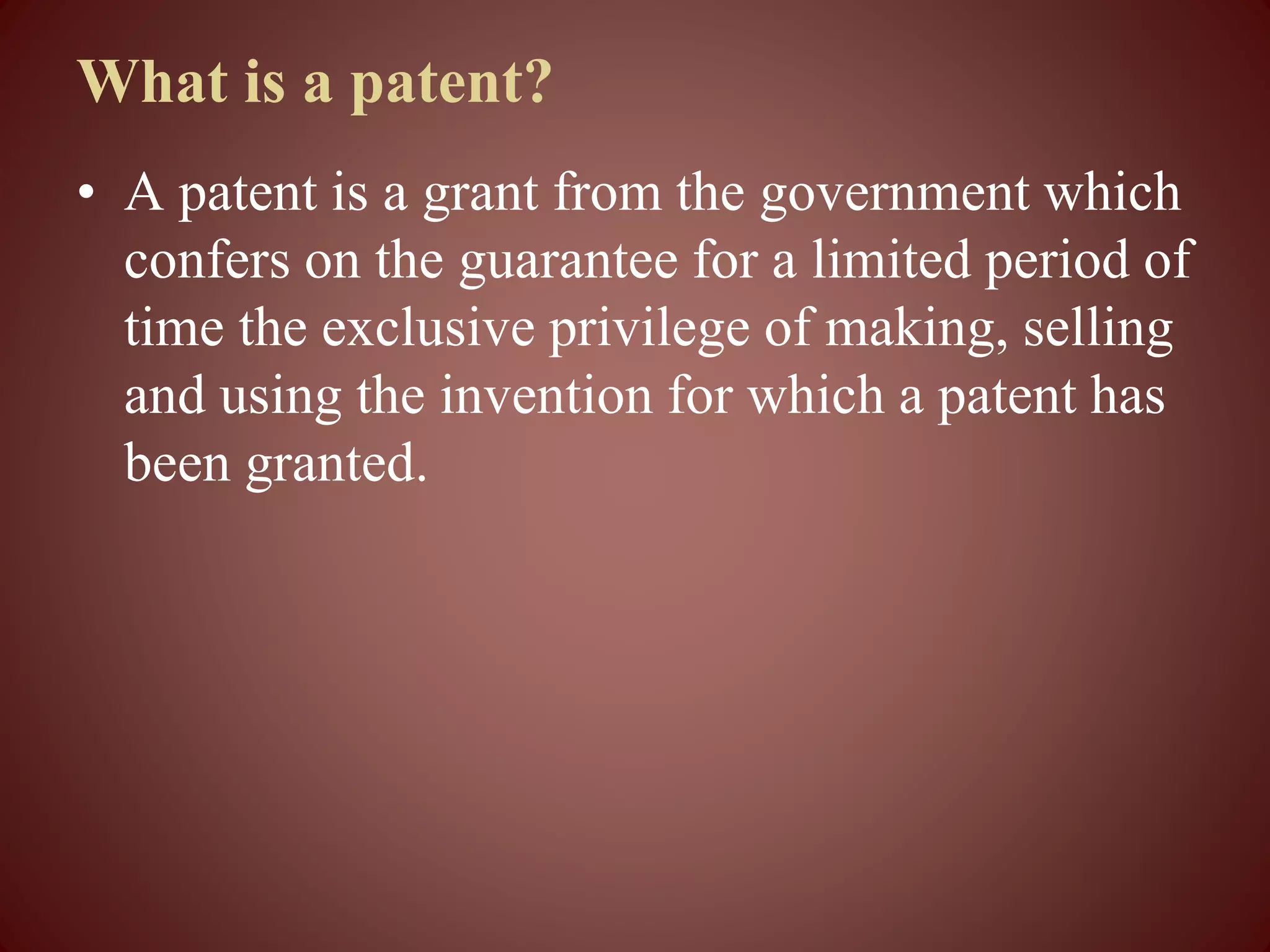 The patent act 1970 | PPTX