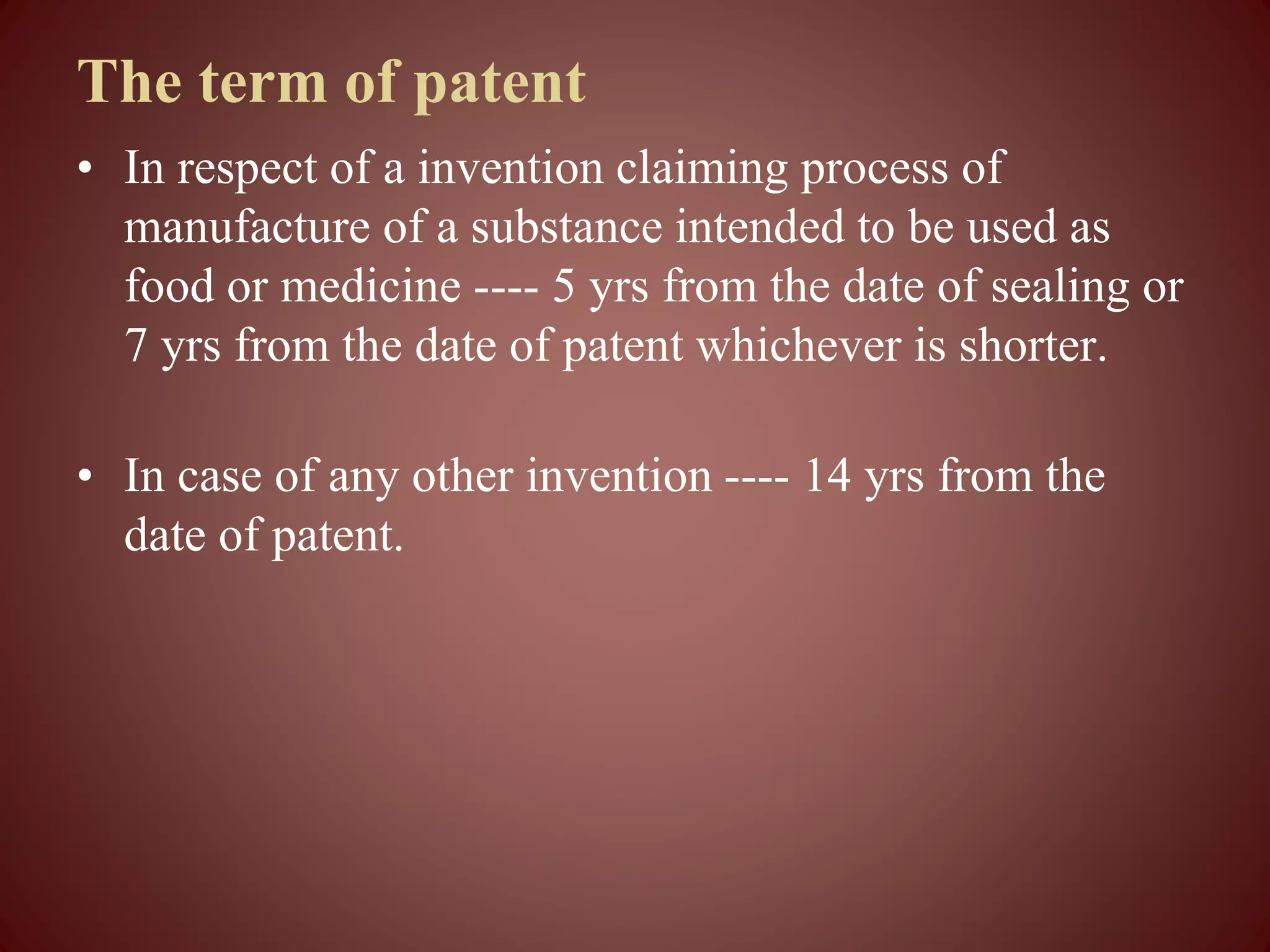 The patent act 1970 | PPTX