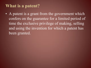 The patent act 1970 | PPTX