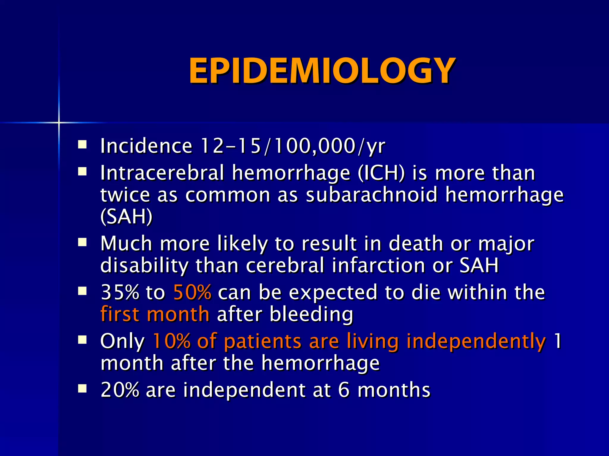 The Pathophysiology And Management Of Hemorrhagic Stroke | PPT