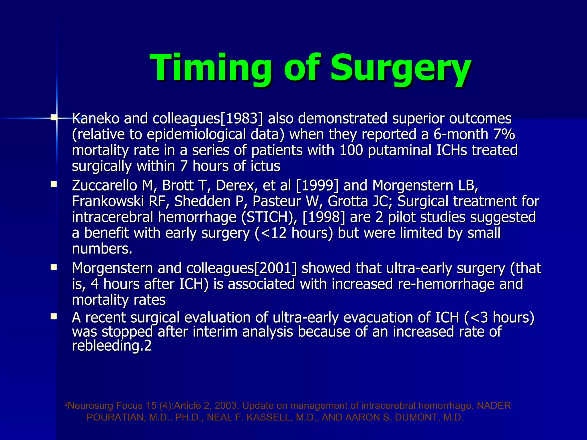 The Pathophysiology And Management Of Hemorrhagic Stroke | PPT