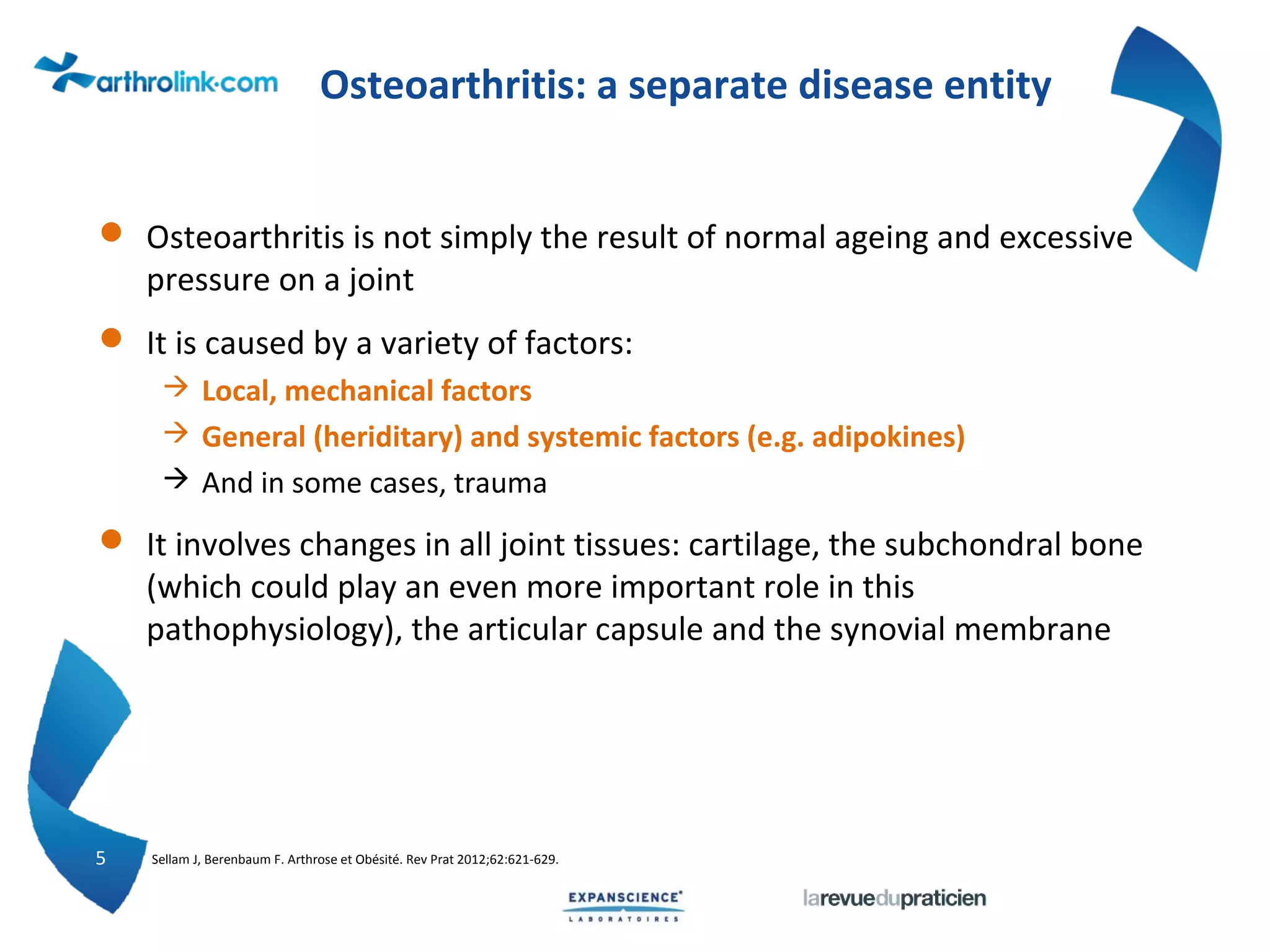 The pathophysiology of osteoarthritis | PPT