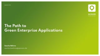 The Path to Green Enterprise Applications | PPT