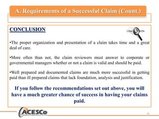 The pathway to documenting successful contract claims.. | PPSX
