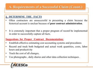 The pathway to documenting successful contract claims.. | PPSX