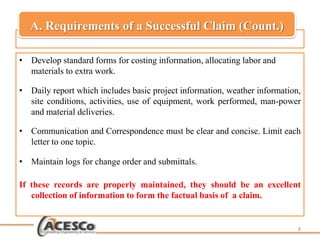 The pathway to documenting successful contract claims.. | PPSX