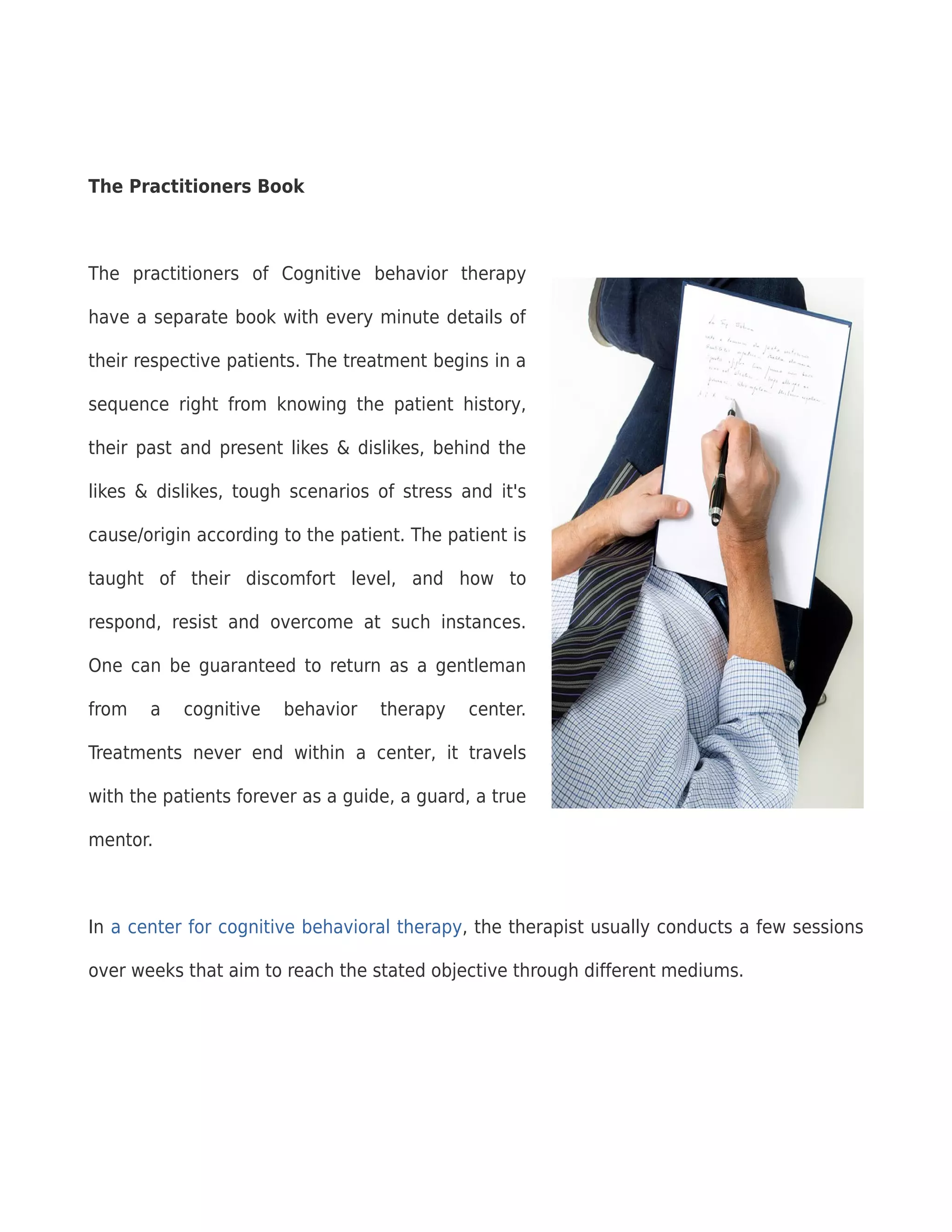 The Cognitive Behavioral Therapy Journal | PDF