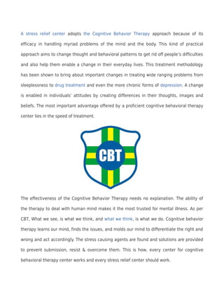 The Cognitive Behavioral Therapy Journal | PDF