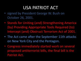 The patriot act | PPT