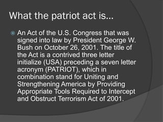 The patriot act | PPTX