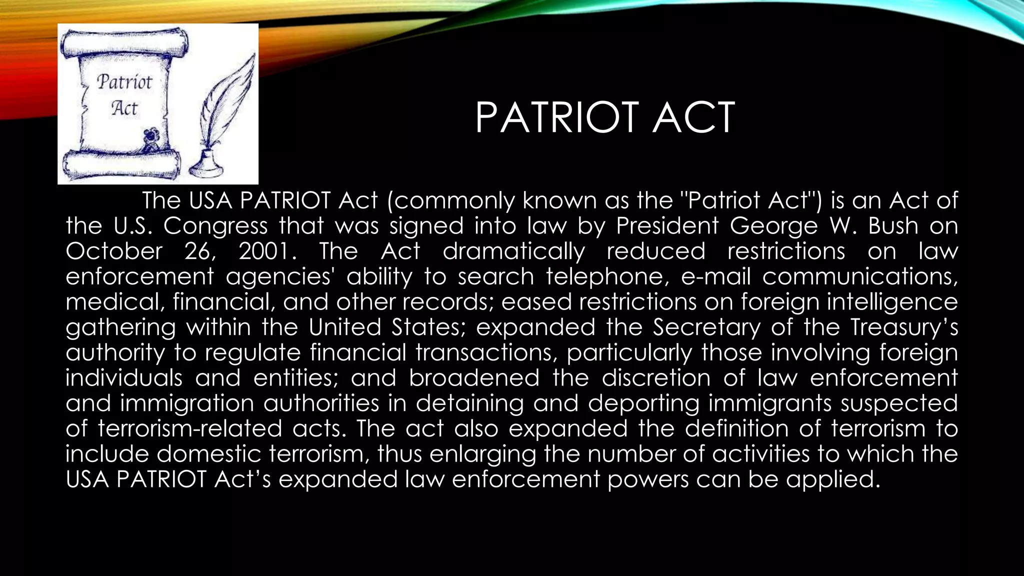 The patriot act | PPTX