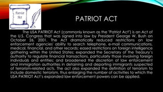 The patriot act | PPTX