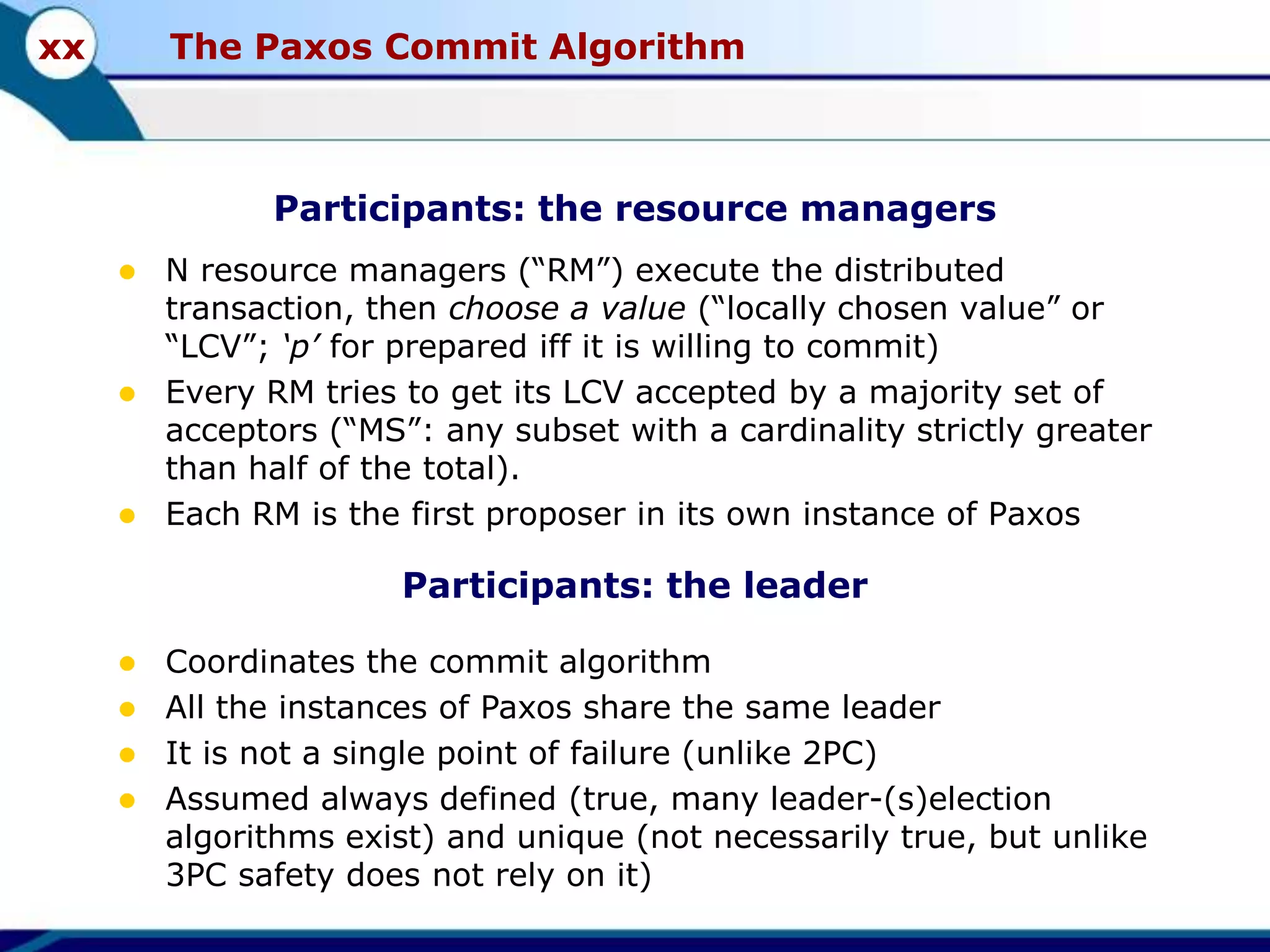 The paxos commit algorithm | PPTX