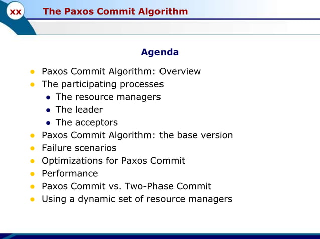 The paxos commit algorithm | PPTX