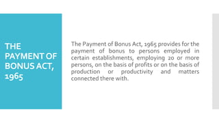 The payment of bonus (amendment) bill | PPTX