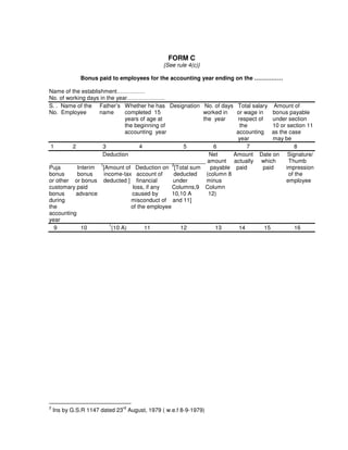 The Payment of Bonus Rules 1975 | PDF