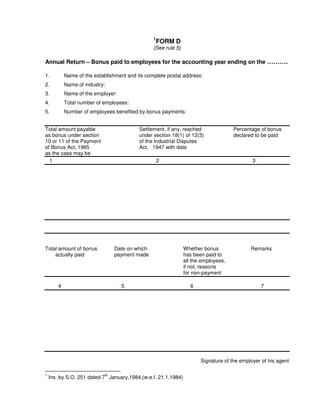The Payment of Bonus Rules 1975 | PDF