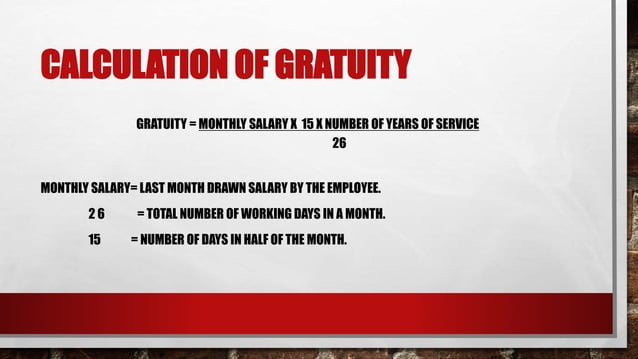 The payment of gratuity | PPTX