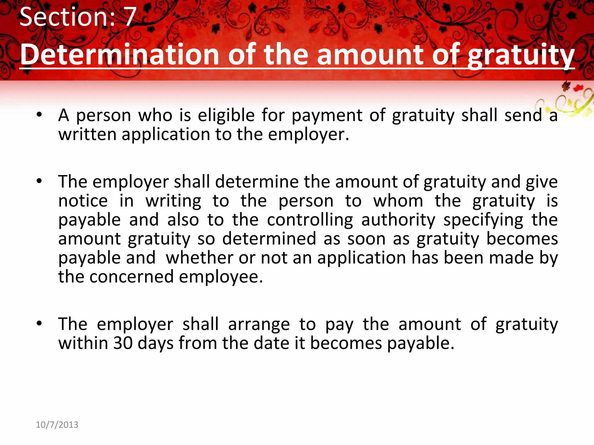 The payment of gratuity act,1972 | PPTX