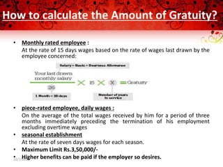 The payment of gratuity act,1972 | PPTX