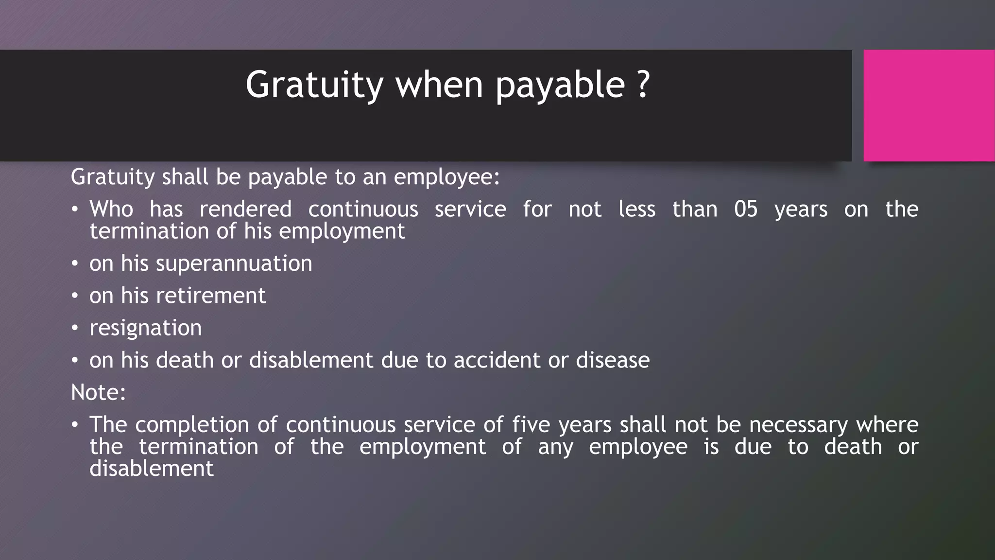 The Payment of Gratuity act,1972 | PPT
