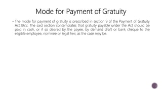 The Payment of Gratuity Act,1972 | PPT