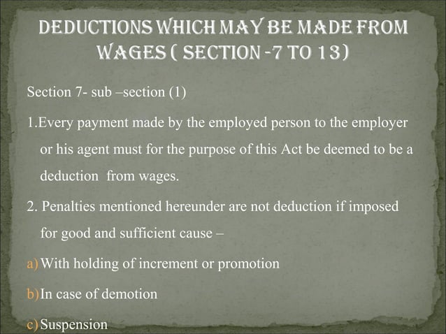 The Payment of Wages Act, 1936 | PPT | Personal Taxes | Personal Finance