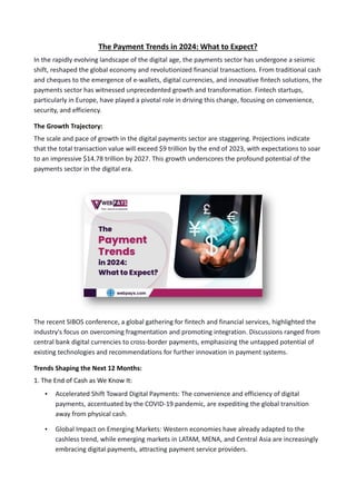 The Payment Trends in 2024 : What to Expect? | PDF