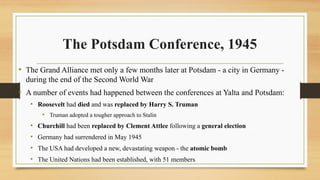 The Peace Conferences, 1943-1945 during the Cold War | PPTX