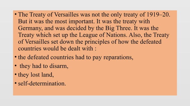 THE PEACE TREATIES grade 8 history igcse | PPT